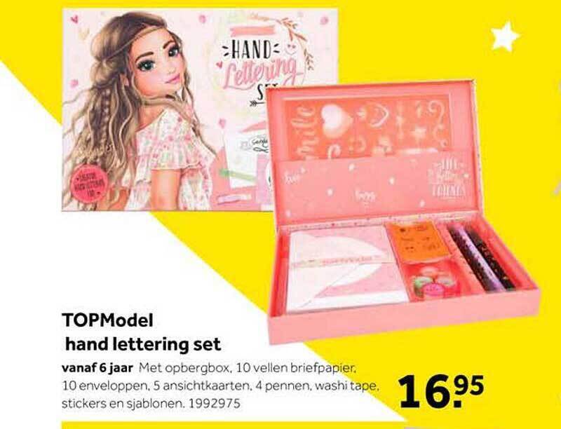 Topmodel hand lettering set aanbieding bij Intertoys