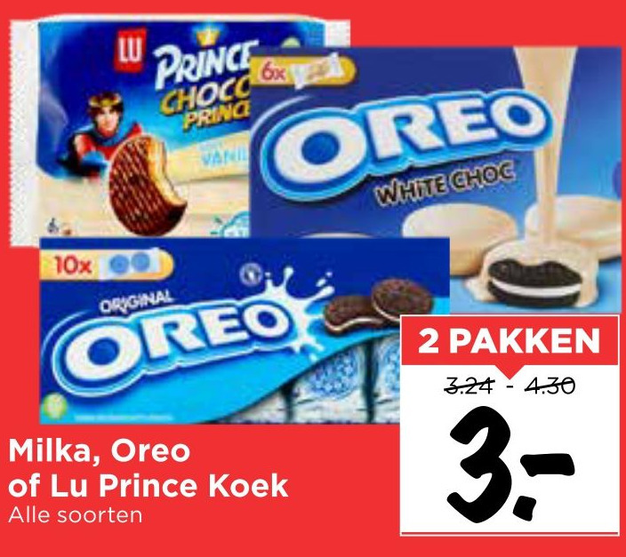 Milka, Oreo of Lu Prince Koek aanbieding bij Vomar