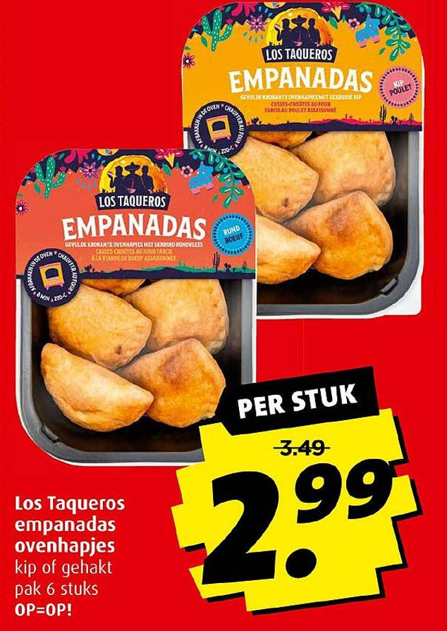 Los taqueros empanadas ovenhapjes aanbieding bij Boni