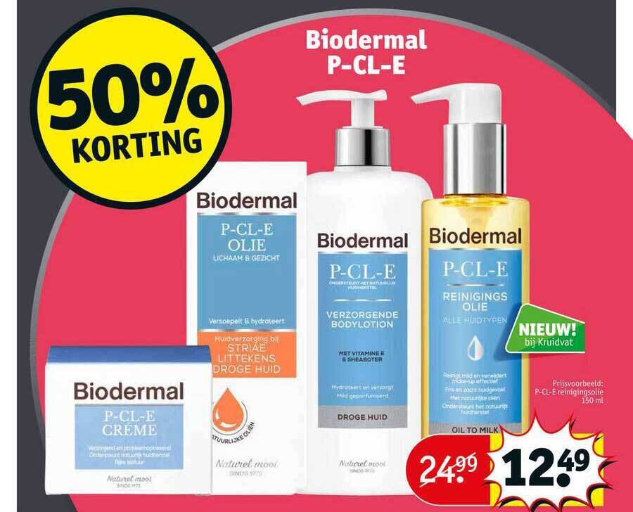 Biodermal p-cl-e 50% korting aanbieding bij Kruidvat
