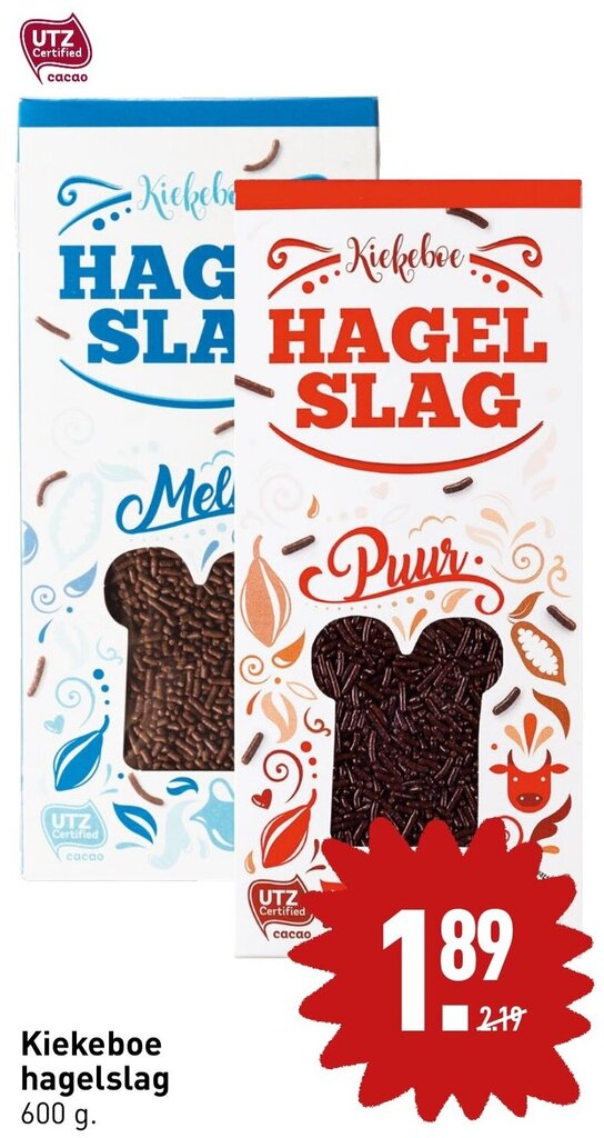 Kiekeboe hagelslag 600G aanbieding bij ALDI
