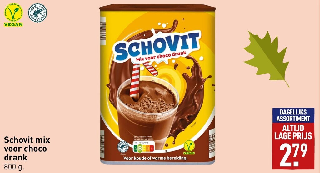 Schovit mix voor choco drank 800g aanbieding bij ALDI