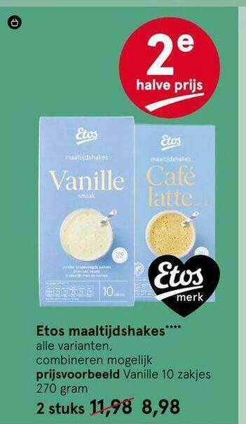 Etos maaltijdshakes aanbieding bij Etos