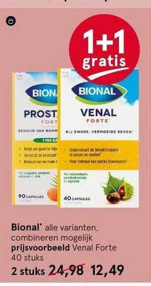 Bional venal forte 40 stuks 1+1 gratis aanbieding bij Etos