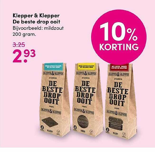Klepper & klepper de beste drop ooit 10% korting aanbieding bij ...