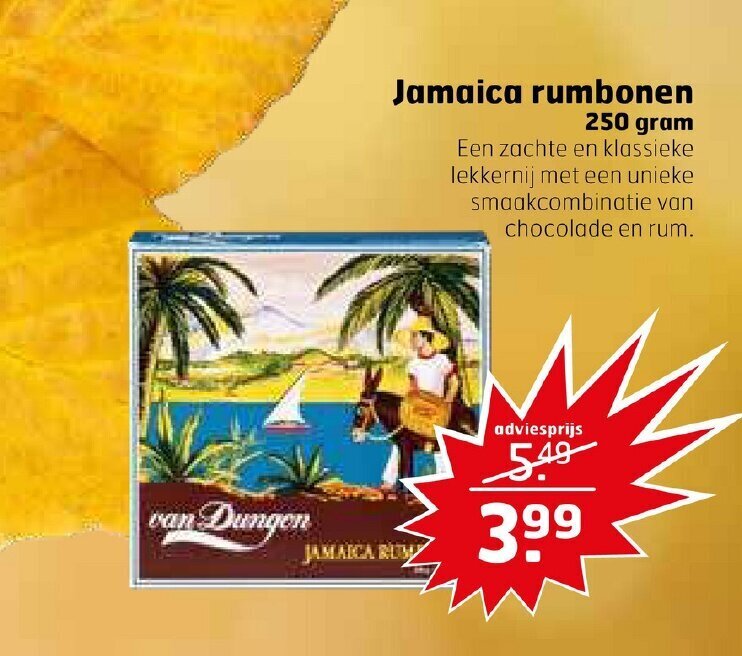 Jamaica rumbonen 250 gram aanbieding bij Trekpleister