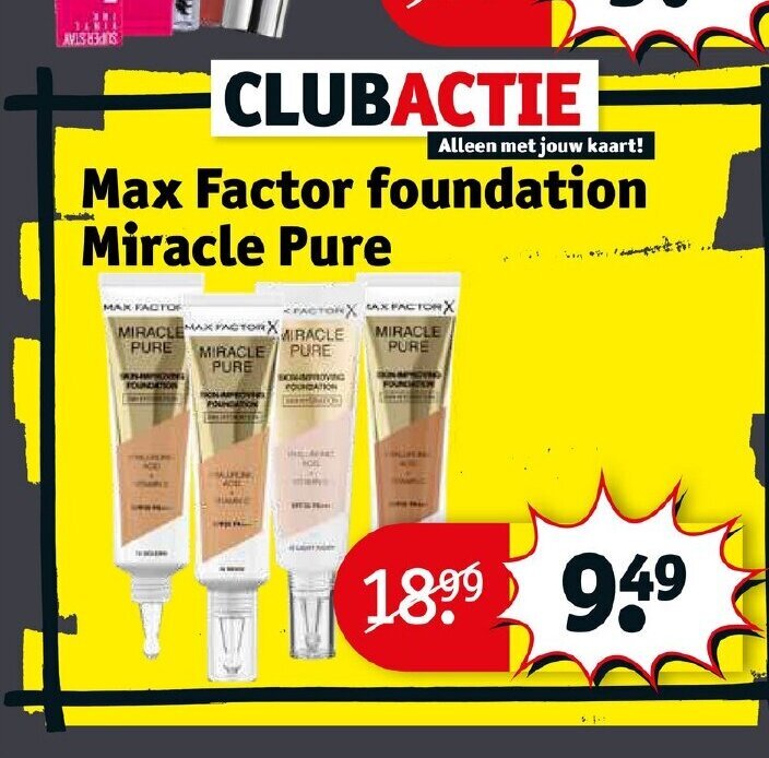 Max Factor foundation Miracle Pure aanbieding bij Kruidvat