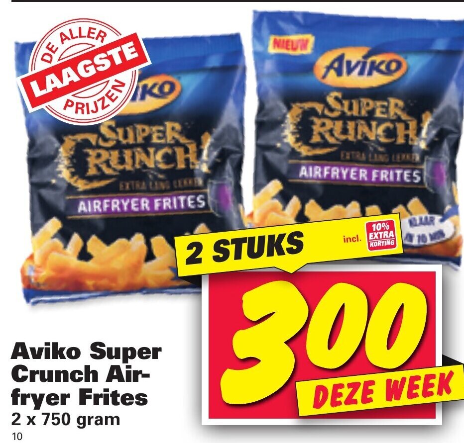 Aviko Super Crunch Airfryer Frites 2*750g aanbieding bij Nettorama