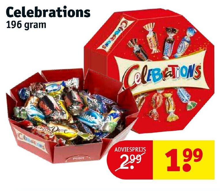 Celebrations 196 gram aanbieding bij Kruidvat