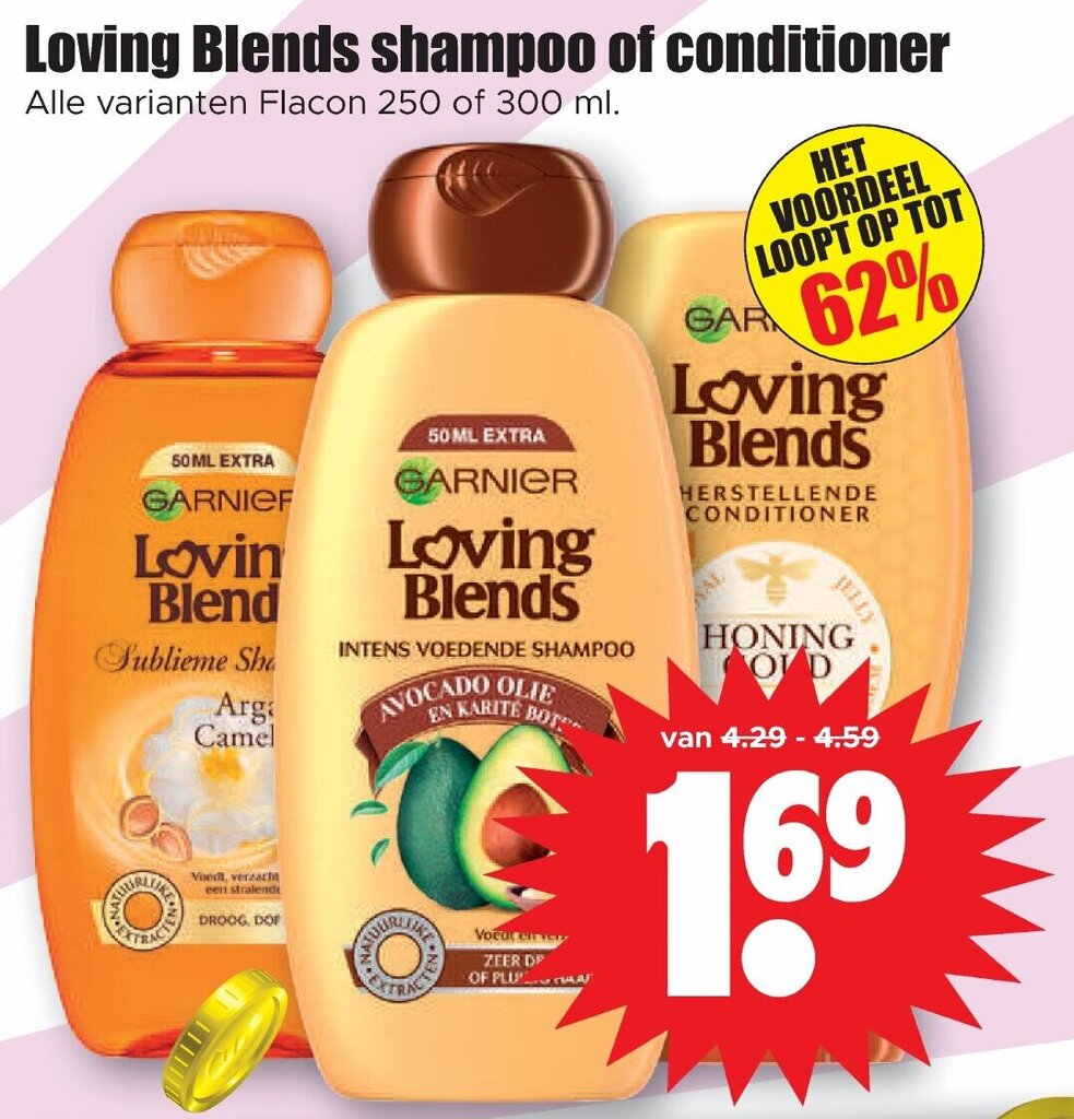 Loving blends shampoo of conditioner 250ml aanbieding bij Dirk
