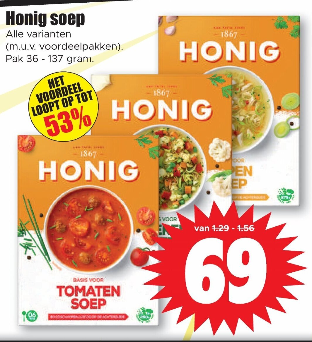 Honig soep 36-137g aanbieding bij Dirk