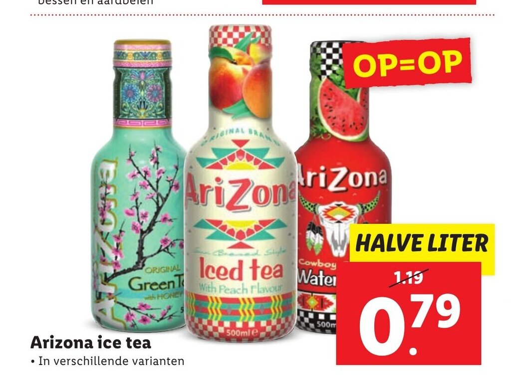 Arizona ice tea halve liter aanbieding bij Lidl
