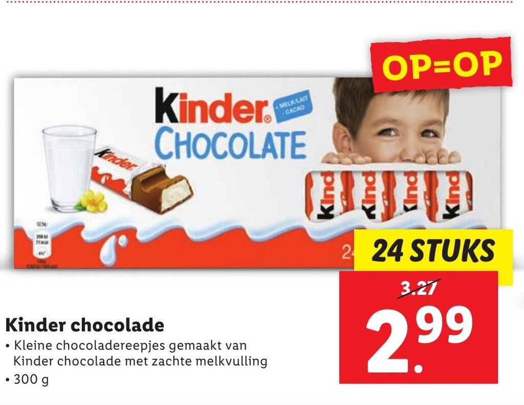 Kinder chocolade 24 stuks aanbieding bij Lidl