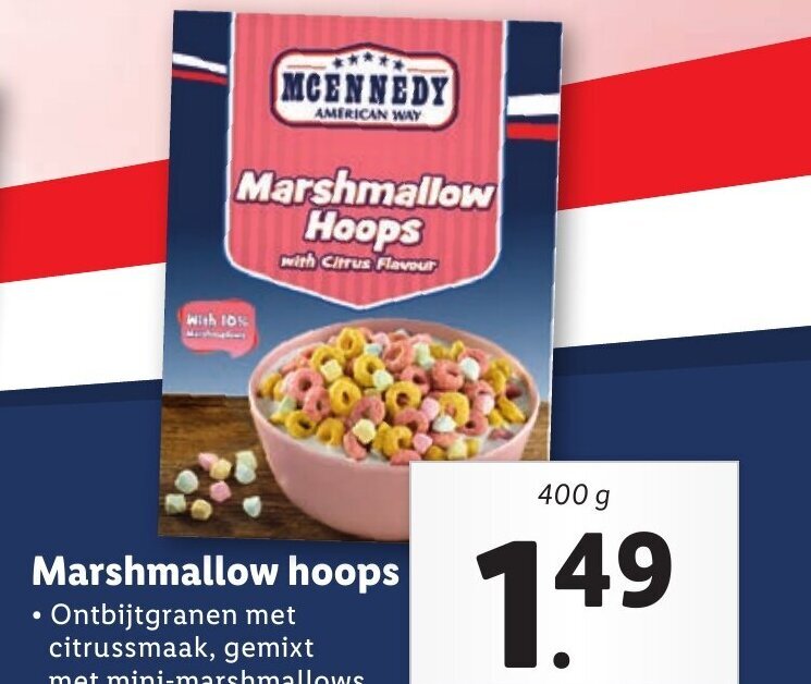 Marshmallow hoops 400g aanbieding bij Lidl
