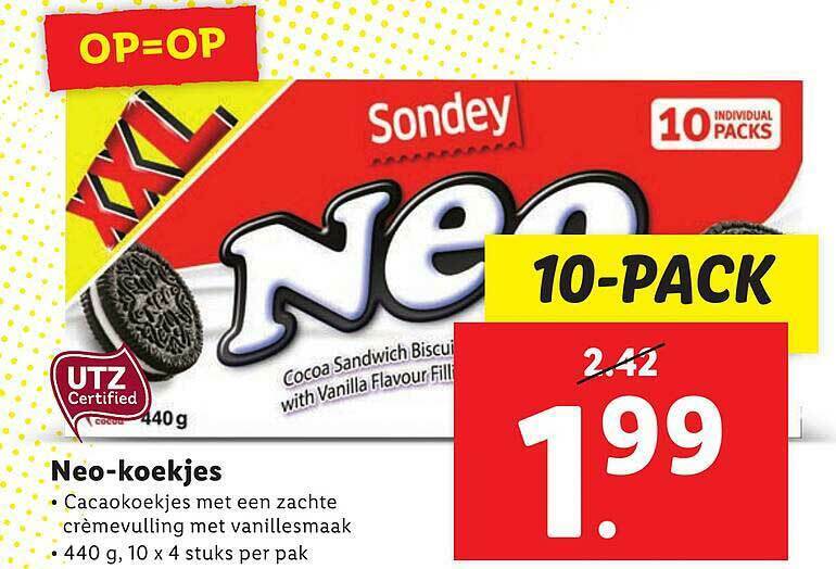 Sondey neo-koekjes aanbieding bij Lidl