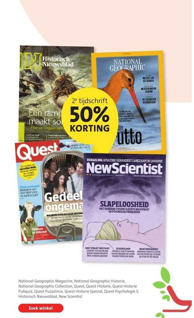 Tijdschrift 50% korting aanbieding bij Bruna
