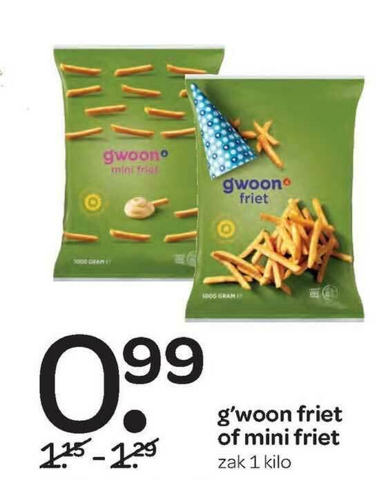 G'woon Friet Of Mini Friet 1 kilo aanbieding bij Spar