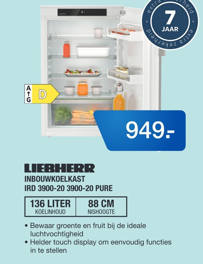 Liebherr inbouwkoelkast ird 3900-20 3900-20 pure aanbieding bij Electroworld
