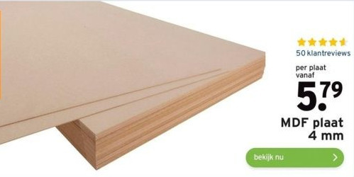 Mdf plaat 4 mm aanbieding bij GAMMA