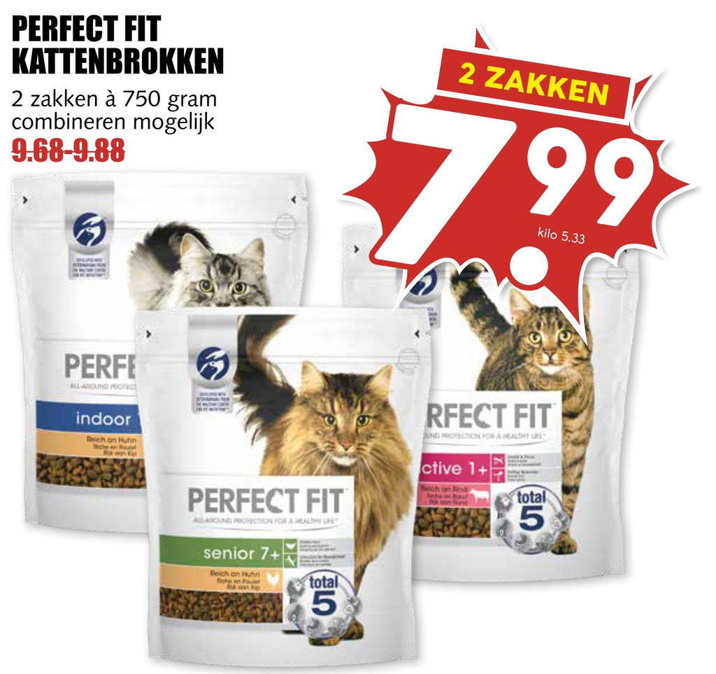 Perfect fit kattenbrokken aanbieding bij MCD Supermarkt