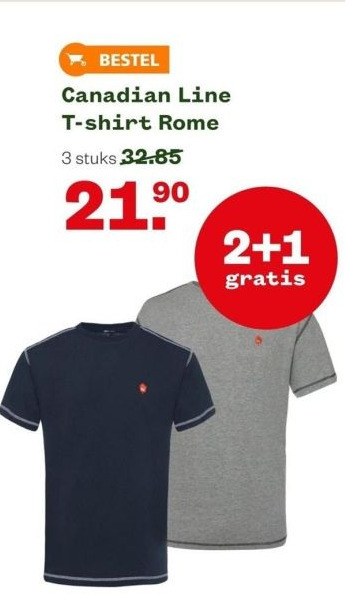 Canadian line t-shirt rome aanbieding bij Welkoop
