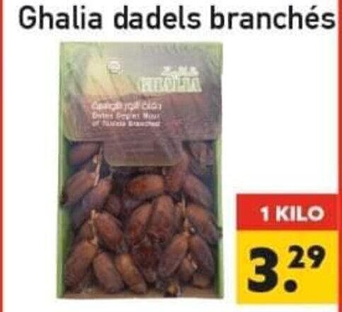 Ghalia dadels branches 1 kilo aanbieding bij Tanger Markt
