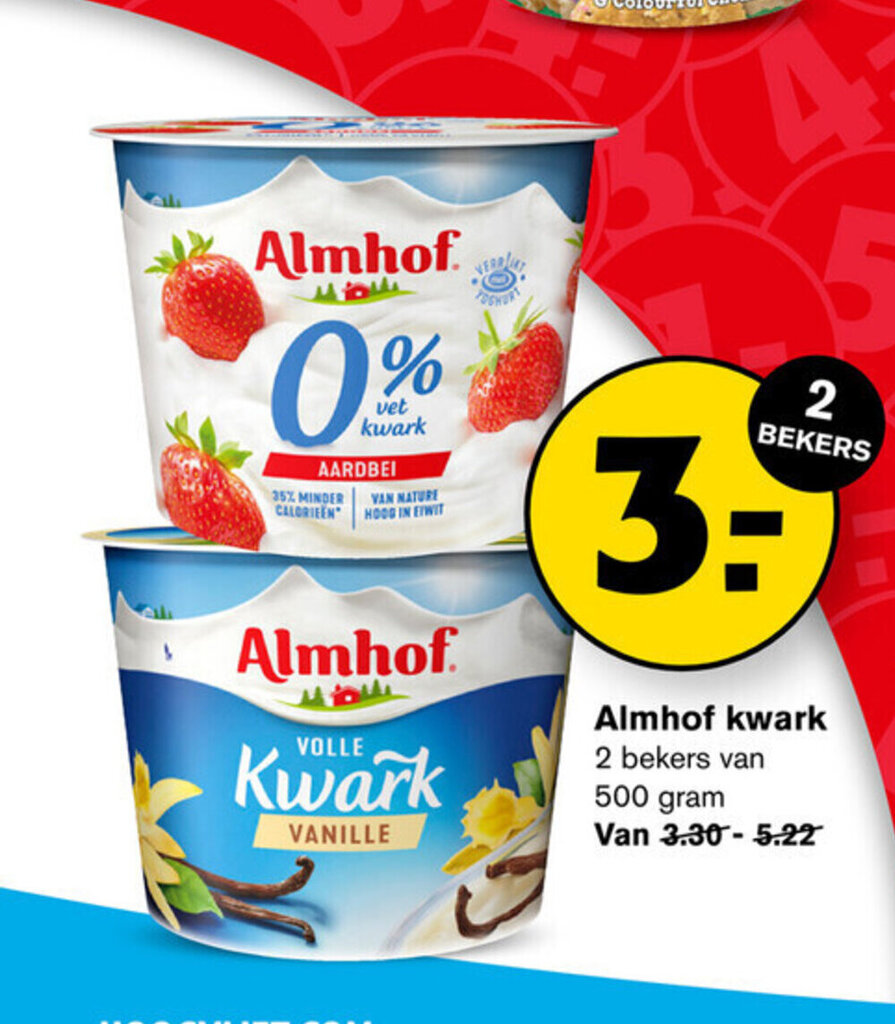 Almhof kwark 500 gram aanbieding bij Hoogvliet
