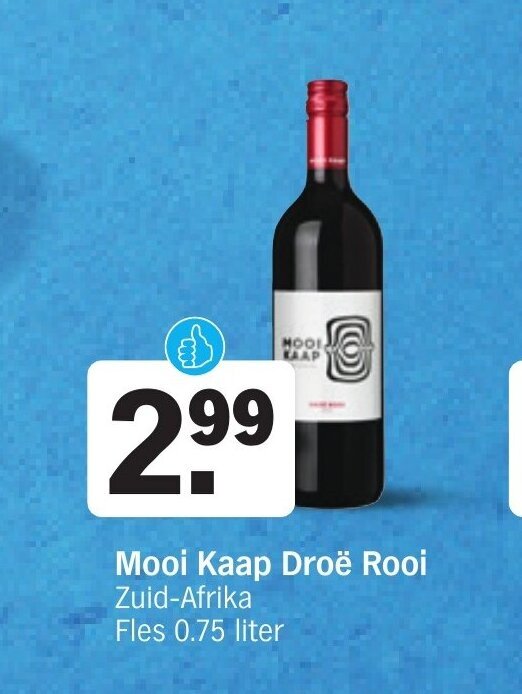 Mooi Kaap Droe Rooi 0,75 liter aanbieding bij Albert Heijn