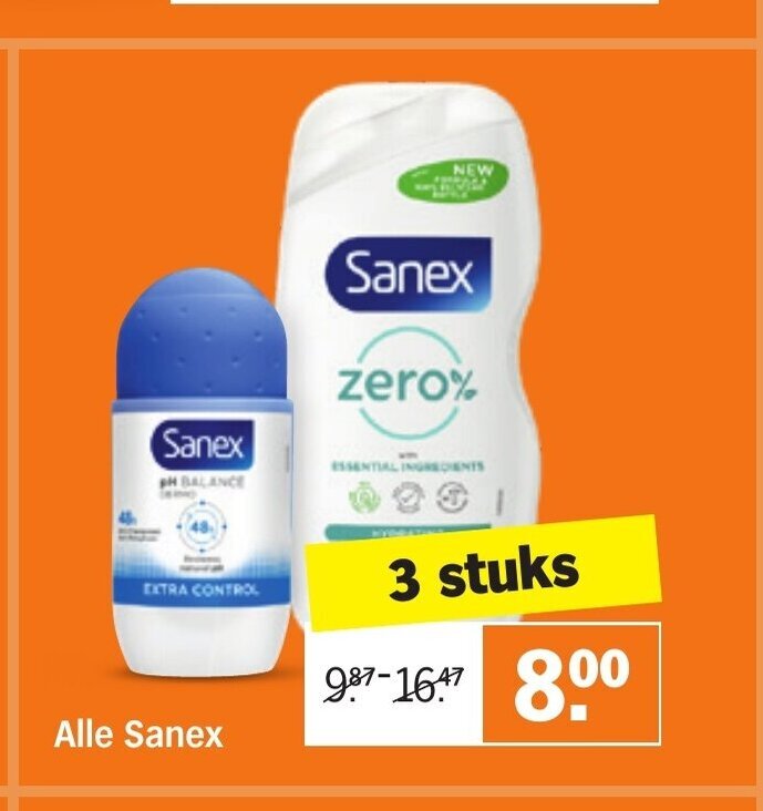Alle Sanex 3 stuks aanbieding bij Albert Heijn