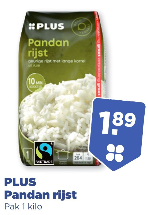 Plus pandan rijst aanbieding bij PLUS