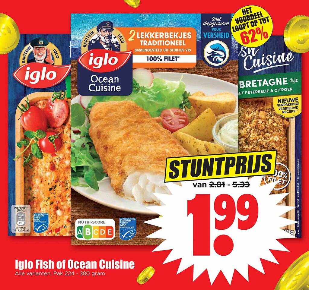 Iglo fish of ocean cuisine aanbieding bij Dirk