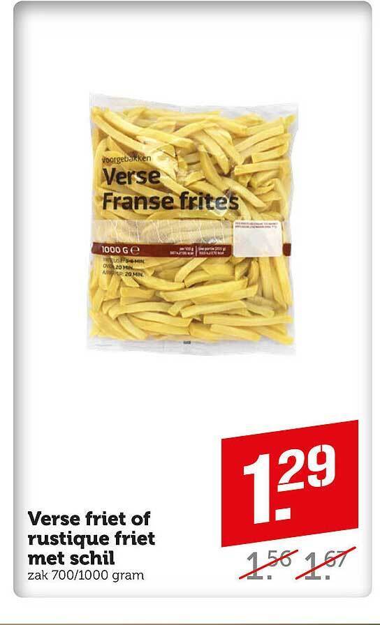 Verse friet of rustique friet met schil aanbieding bij Coop