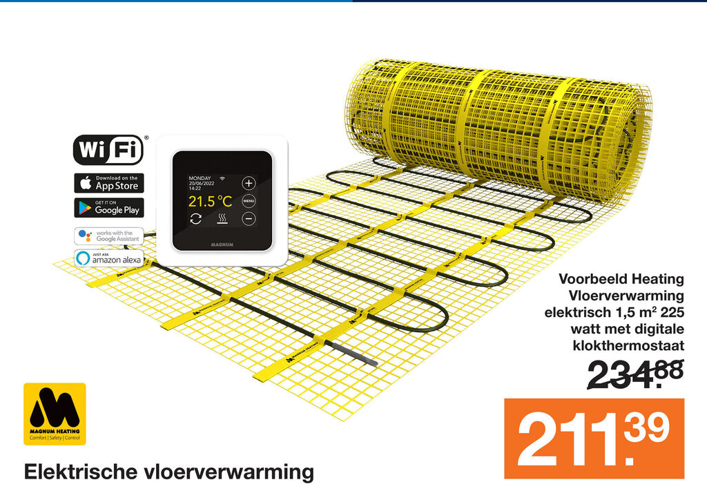Magnum heating Elektrische vloerverwarming aanbieding bij BOUWMAAT