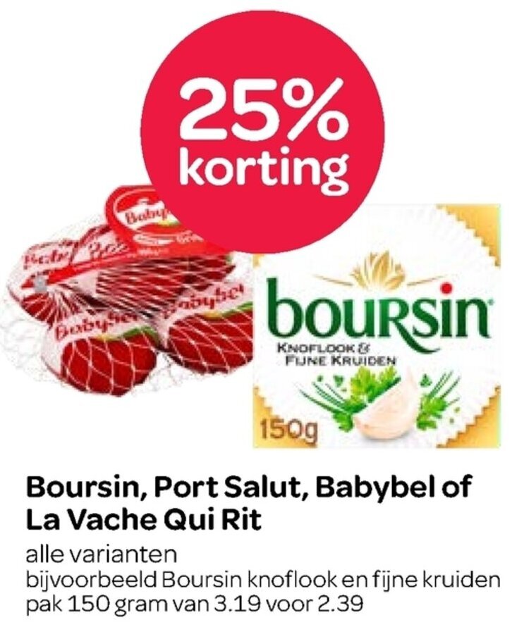 Boursin, Port Salut, Babybel of La Vache Qui Rit aanbieding bij Spar