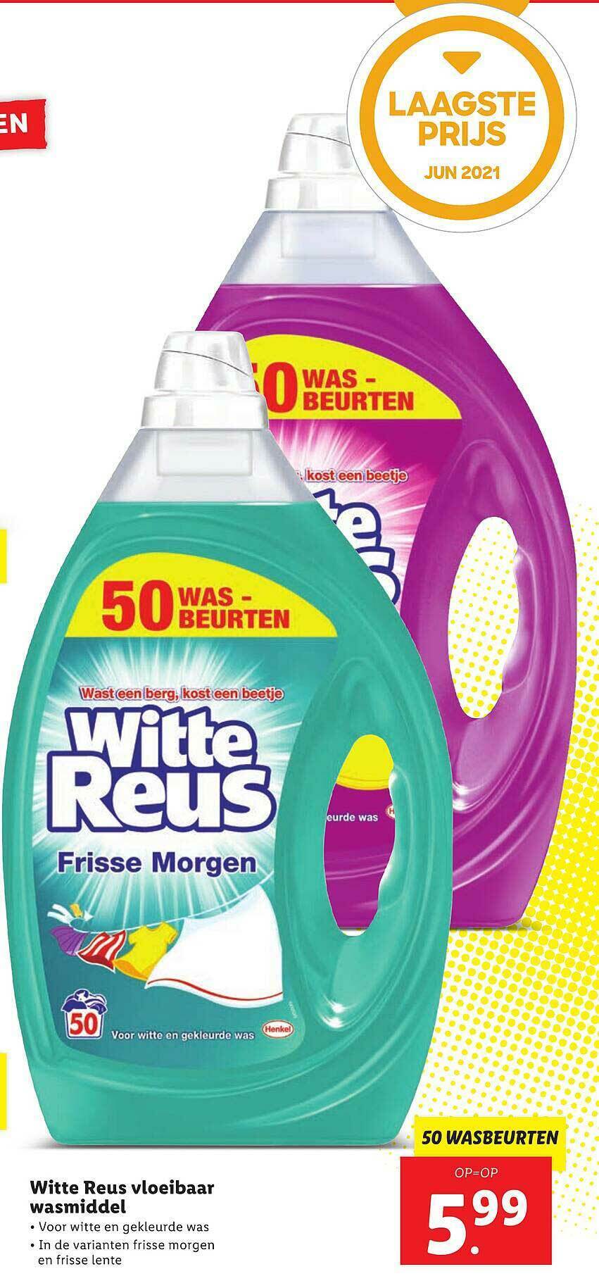 Witte Reus Vloeibaar Wasmiddel aanbieding bij Lidl