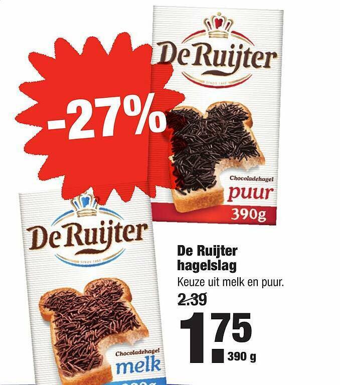 De Ruijter Hagelslag 390g aanbieding bij ALDI