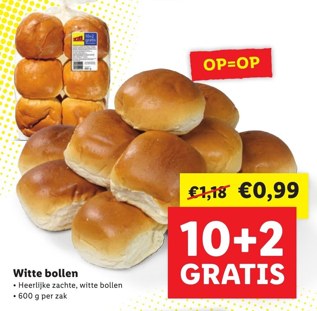 Witte bollen 12st aanbieding bij Lidl