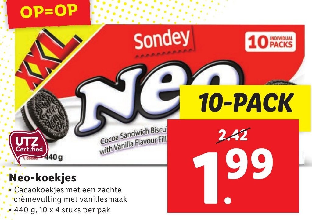 Neo-koekjes 440g aanbieding bij Lidl