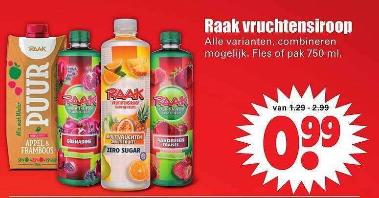 Raak Vruchtensiroop aanbieding bij Dirk