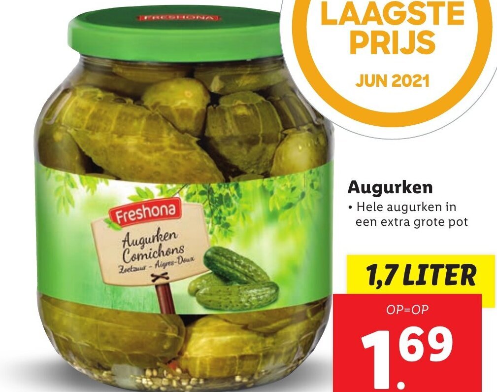 Freshona Augurken 1.7L aanbieding bij Lidl