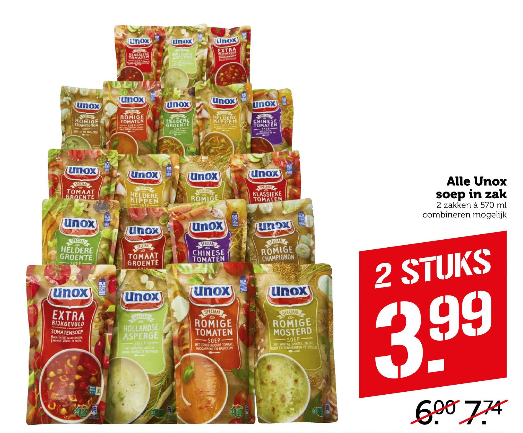 Alle Unox soep in zak aanbieding bij Coop