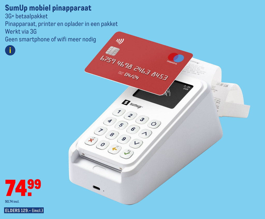 Sumup mobiel pinapparaat aanbieding bij Makro
