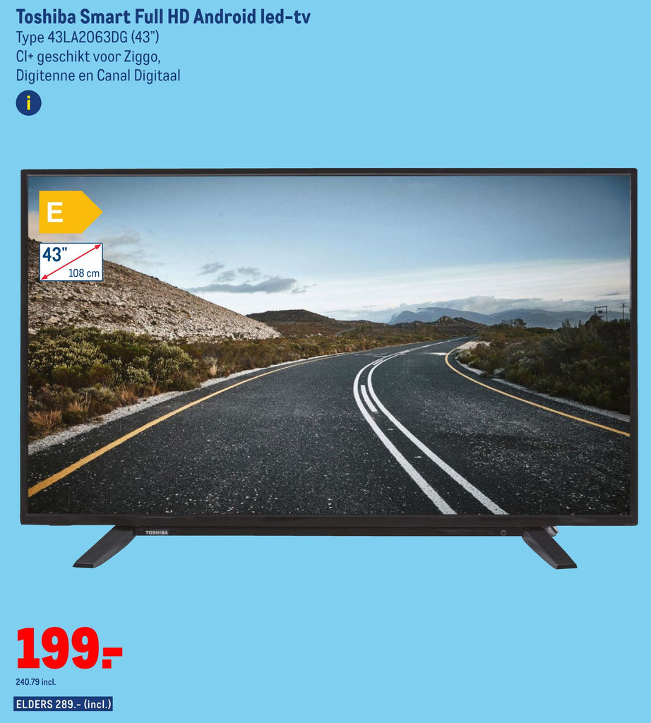 Toshiba smart full hd android led-tv aanbieding bij Makro