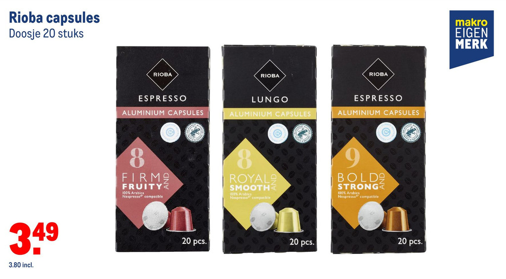 Rioba capsules aanbieding bij Makro
