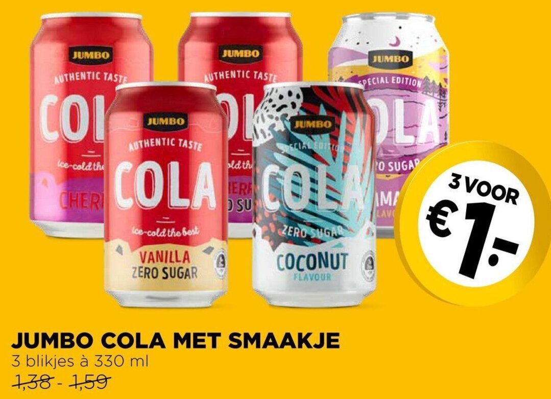 Cola met smaakje 330ML aanbieding bij Jumbo