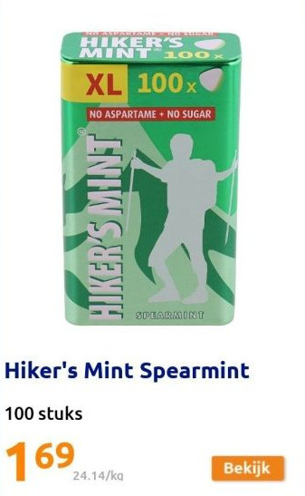 Hiker's mint spearmint aanbieding bij Action