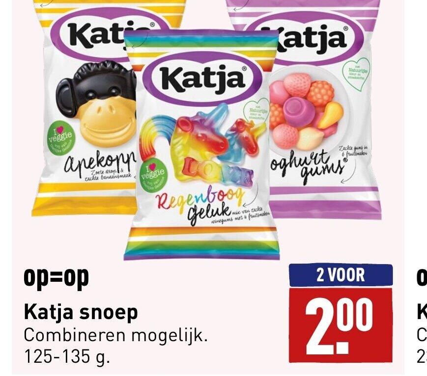 Katja snoep 125-135 g aanbieding bij ALDI