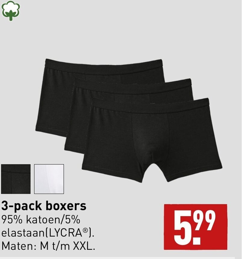 3-pack boxers aanbieding bij ALDI
