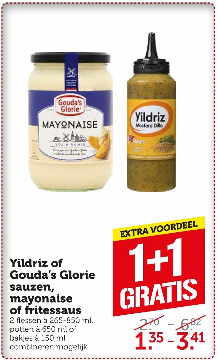Yildriz of Gouda's Glorie sauzen mayonaise of fritessaus aanbieding bij ...