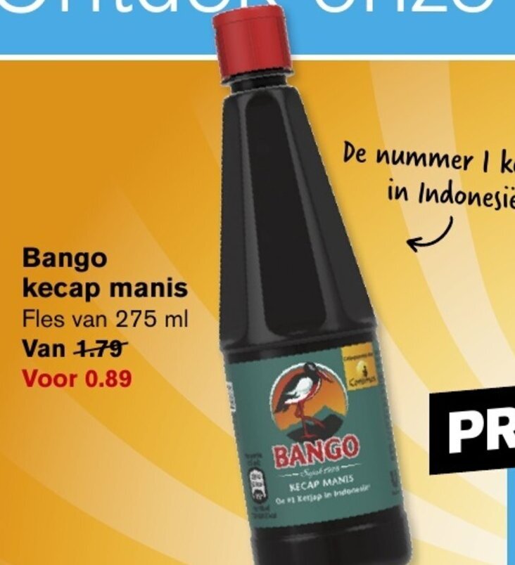 Bango kecap manis 275 ml aanbieding bij Hoogvliet